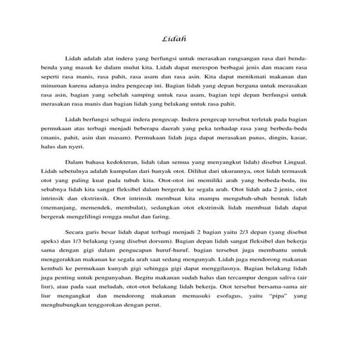 Anatomi & Fisiologi Lidah | PPTX