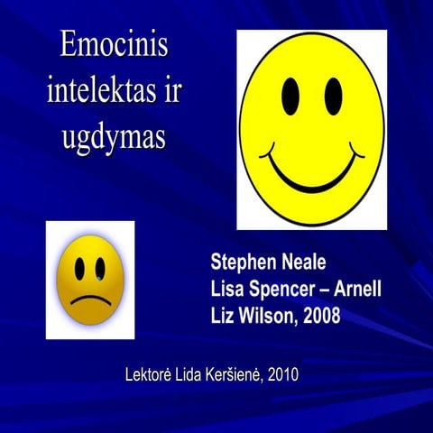 Lida Keršienė - Emocinis intelektas ir ugdymas (knygos pristatymas) | PPT