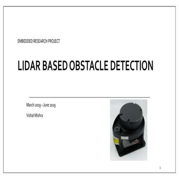 Lidar Based Obstacledetectionvishalmishra Ppt 