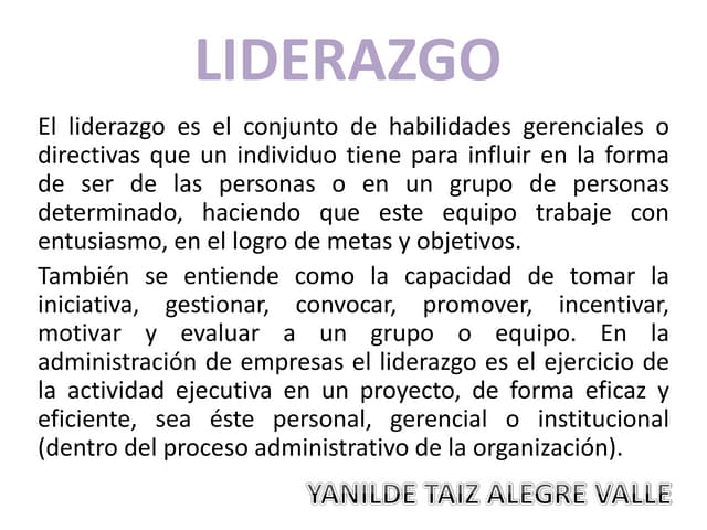 El liderazgo | PPTX
