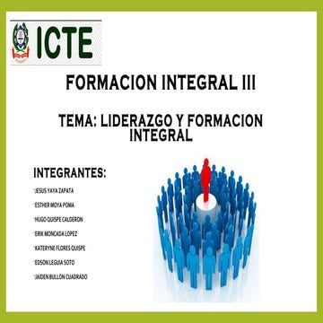 Liderazgo formacion integral -moncada | PPT