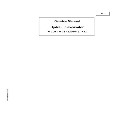 Liebherr a309 litronic tcd wheel excavator service repair manual sn ...