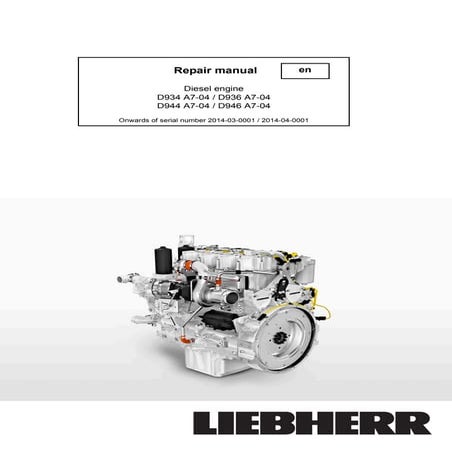Liebherr d936 (a7 04) diesel engine service repair manual | PDF