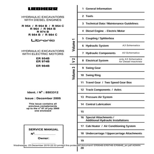 Liebherr r934 c 027 hydraulic excavator service repair manual | PDF