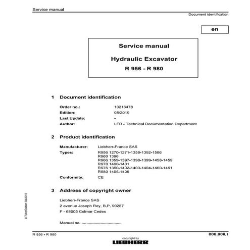 LIEBHERR R976- 1360 Hydraulic Excavator Service Repair Manual.pdf