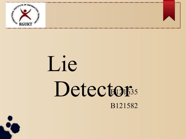 Polygraph : A Lie Detector Test | PPTX