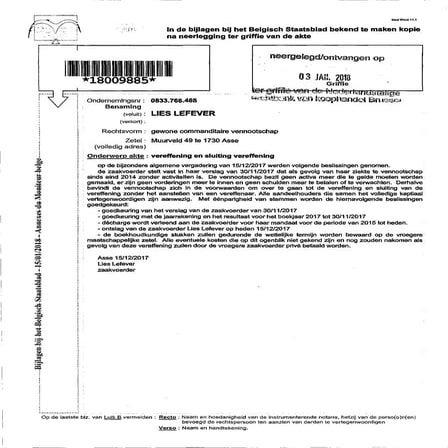 Lies Lefever had firma eind 2017 stopgezet | PDF