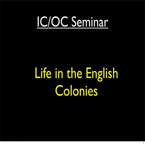 Life In The English Colonies | PDF
