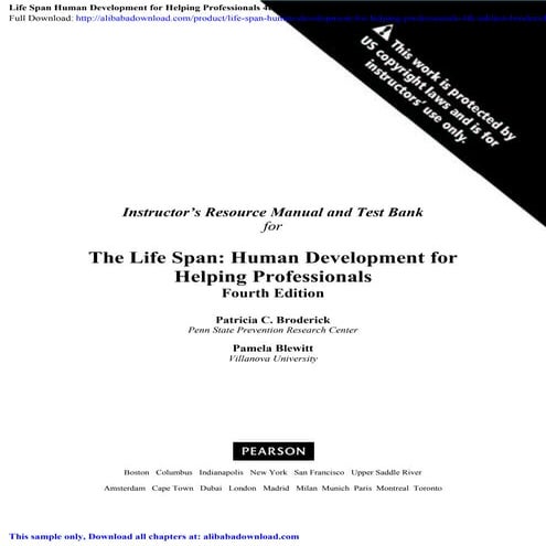 Life Span Human Development for Helping Professionals 4th Edition ...