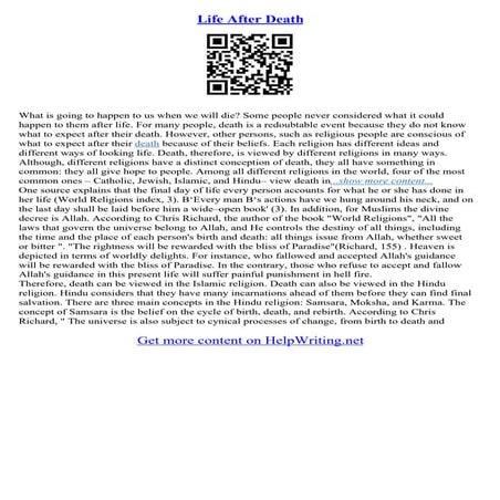 Life After Death Essay | PDF