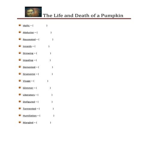 Life and death of a pumpkin | DOCX