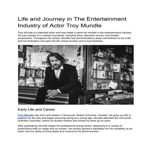 From Actor to Director: Steve Greisen's Multifaceted Career | PDF
