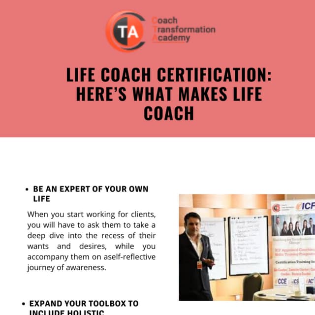 Life Coach Certification - Coach Transformation Academy | PDF