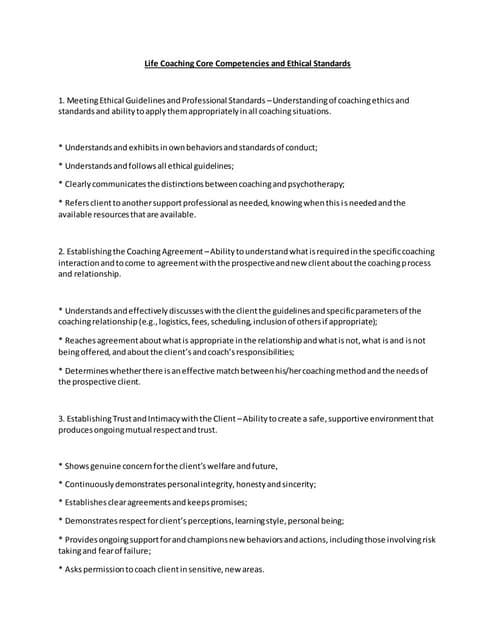 ICF Core Competencies: The Gold Standard of Coaching | PDF