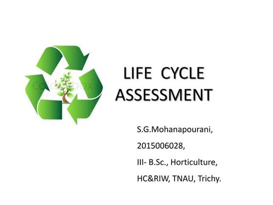 Life Cycle Assessment | PPTX