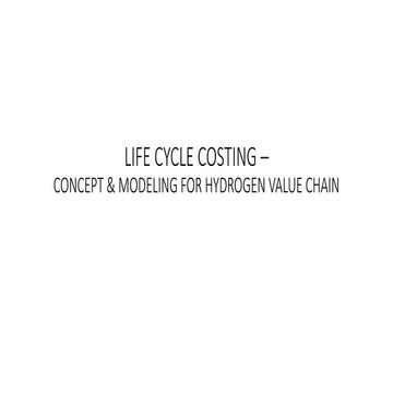 Life cycle costing and modeling | PPTX