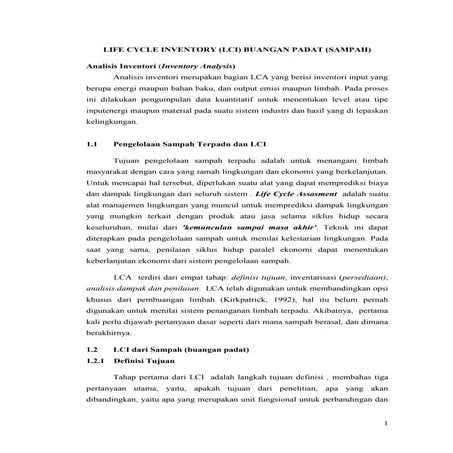 Life cycle inventory | DOCX