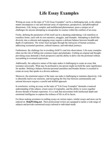 Sample Essay About Life.pdf