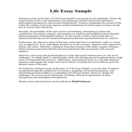 Sample Essay About Life.pdf