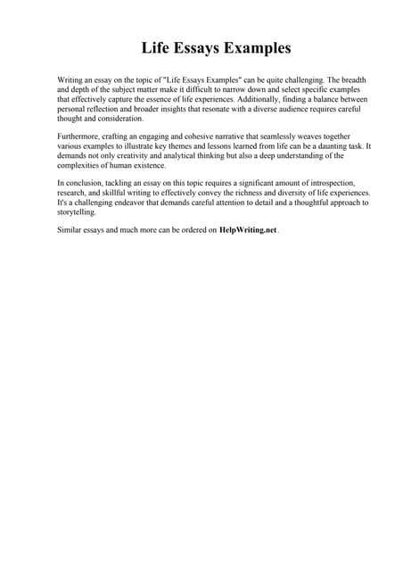 Life Experience Essays. Lincoln Trail College | PDF