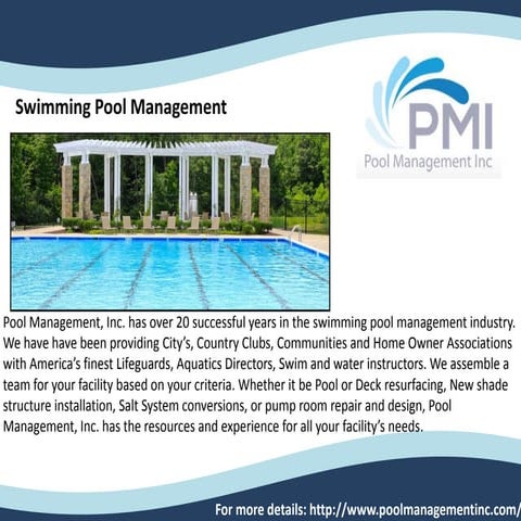 Swimming Pool Management Services | PPT