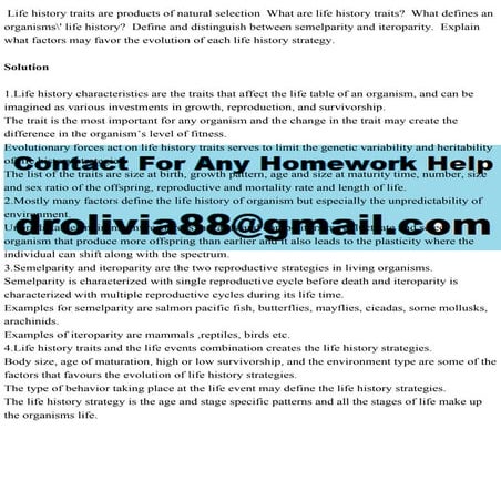 Life history traits are products of natural selection What are life .pdf