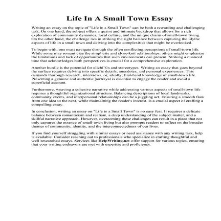 Life In A Small Town Essay.pdf