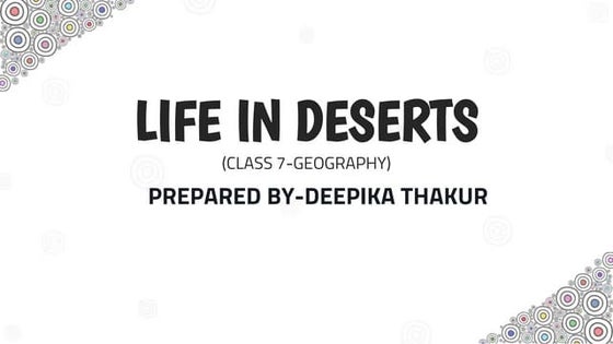 Life in desert | PPT
