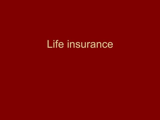 Principles of Insurance | PPTX | Life Insurance | Insurance