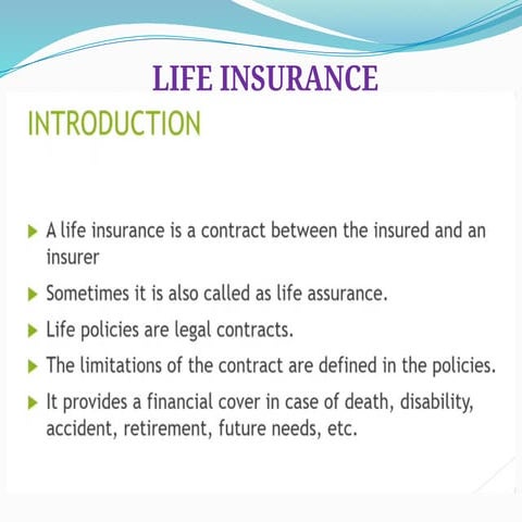 Life Insurance-I.pptx insurance and risk management | PPTX