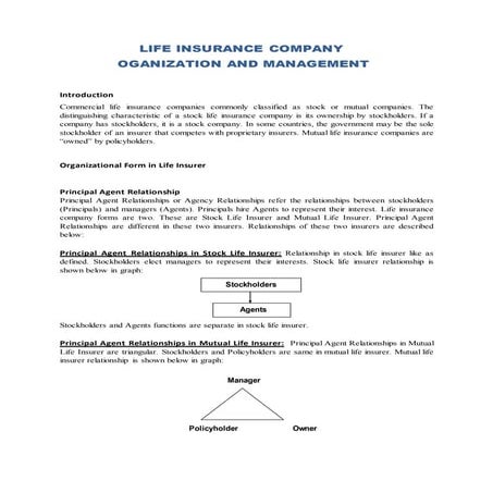 Life insurance company and management | DOCX