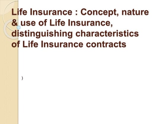 Law of insurance | PPT | Life Insurance | Insurance