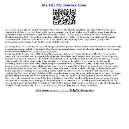 Life Is A Journey Essay | PDF