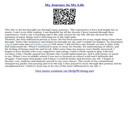 Journey In Life Essay Journey In Life Essay