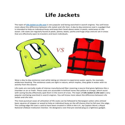 All about life jackets and PFDs | PPTX