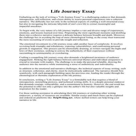 Life Journey Essay | PDF