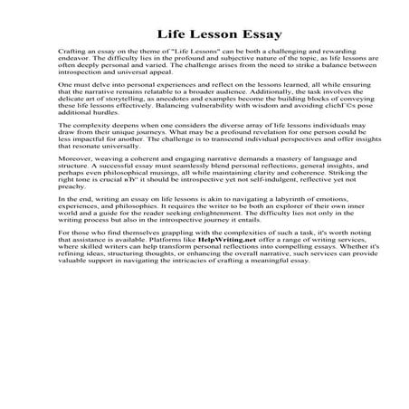 Life Lesson Essay | PDF | Information and Network Security | Computing
