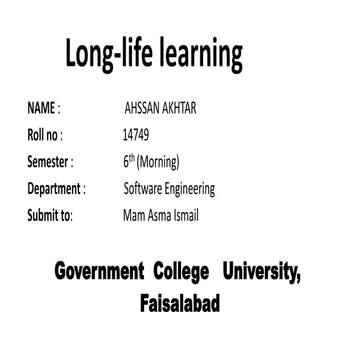 Lifelong learning | PPTX