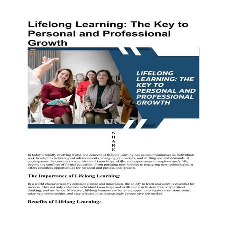 Lifelong Learning: The Key to Personal and Professional Growth | PDF ...
