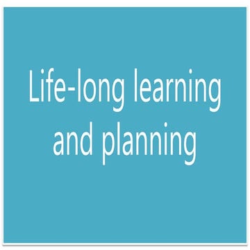 Life long learning and planing (lesson 2) | PPTX | Educational ...