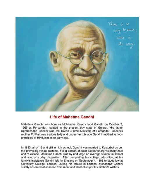 Biography of Mahatma Gandhi : 1869-1948 | PPT