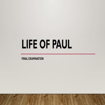The story of Saint Paul, LIFE OF PAUL.pptx