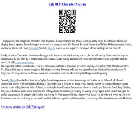 Life Of Pi Character Analysis | PPT