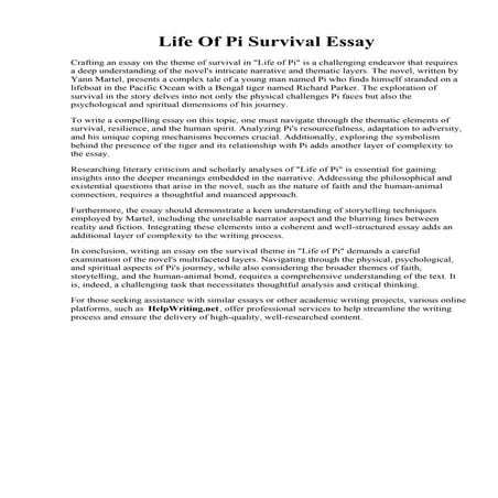 Life Of Pi Survival Essay | PDF