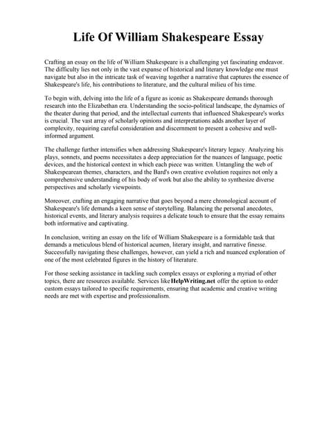 Essay On William Shakespeare Biography.pdf