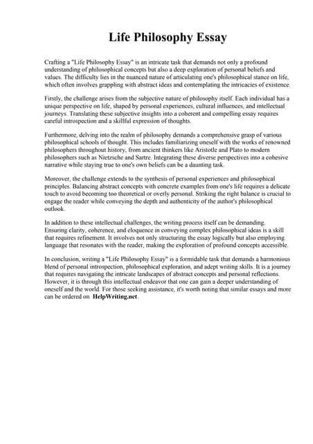 Philosophy In Life Essay.pdf