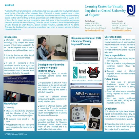 Learning Centre for Visually Impaired at Central University of Gujarat ...