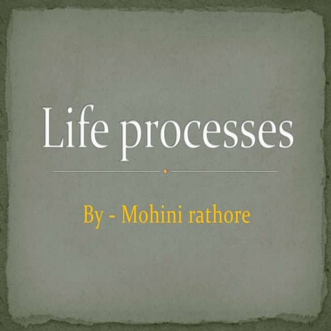 Life processes,, part 1 | PPTX