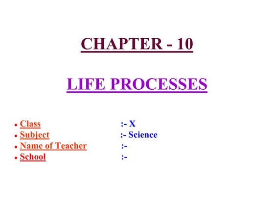 Life processes.ppt | Nutrition | Healthy Living