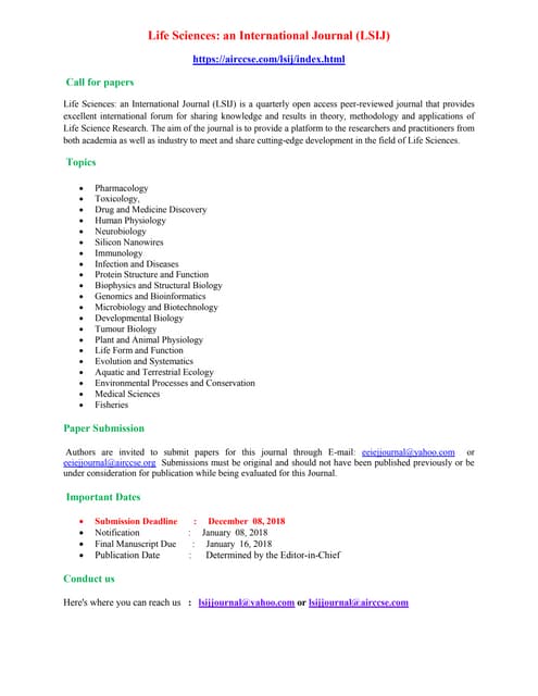 Life sciences cfp | PDF
